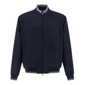 Paul & Shark Pure Cashmere Bomber Jacket With Striped Trims