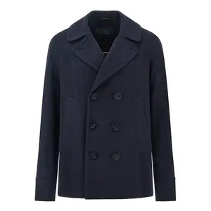 Paul & Shark Textured Wool And Cotton Peacoat