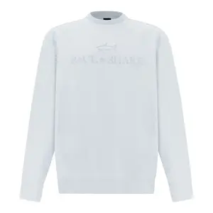 Paul & Shark X‑soft Sweatshirt In Active Fleece Cotton With Logo Embroidery - Skyride