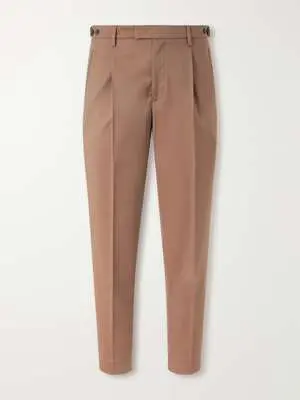 Barena Venezia Straight-leg Pleated Virgin Wool Suit Trousers - Brown