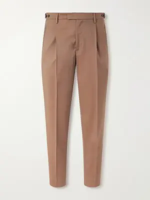 Barena Venezia Straight-leg Pleated Virgin Wool Suit Trousers - Brown
