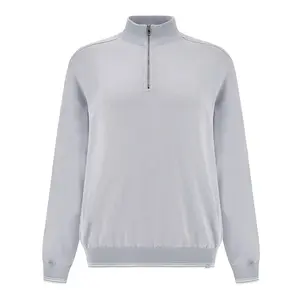 Paul & Shark Half‑zip Sweater In Piuma Cotton With Typhoon® Details - Skyride