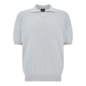 Paul & Shark Open‑collar Polo In Piuma Cotton - Skyride