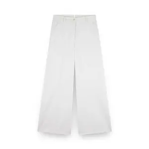 Paul & Shark Wide-leg Trousers In Stretch Wool Twill - Butter