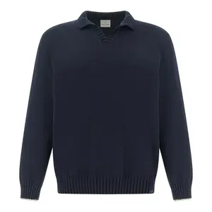 Paul & Shark Bouclé Cotton Open-collar Sweater