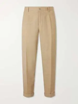 Dolce & Gabbana Tapered Linen Trousers - Beige