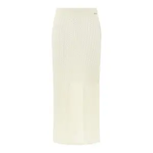 Paul & Shark Paul & Shark Linen Knit Maxi Skirt With Open Stitch White