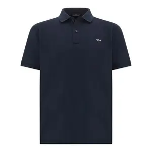 Paul & Shark Double Piqué Cotton Polo Shirt With Shark Embroidery - Blue