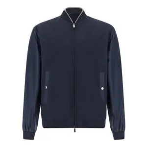 Paul & Shark Hybrid Bomber In Wool And Silk - Dama Blue