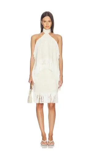 YELLOW THE LABEL Jones Fringe Top In White - Ivory