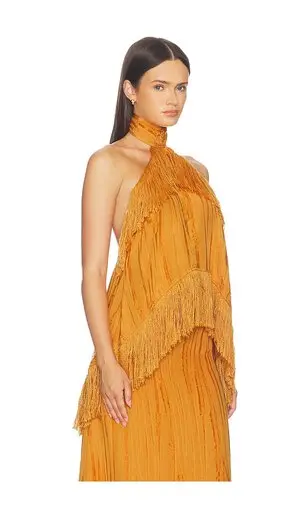 YELLOW THE LABEL Jones Fringe Top - Orange