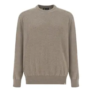 Paul & Shark Crew‑neck Sweater In Silk And Cotton With Wool And Silk Details - Brindle