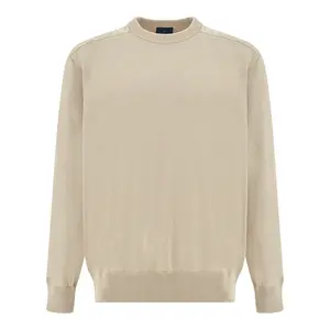 Paul & Shark Crew‑neck Sweater In Fresco Cotton With Linen Details - Beige