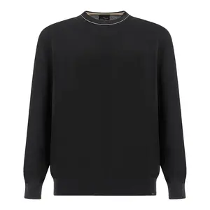 Paul & Shark Piuma Cotton Crew Neck Sweater - Black