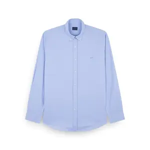 Paul & Shark Oxford Cotton Shirt With Shark Embroidery - Allure