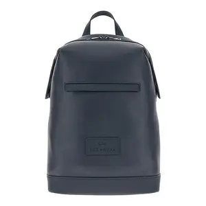 Paul & Shark Tumbled Leather Backpack - Dama Blue