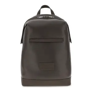 Paul & Shark Tumbled Leather Backpack - Coffee Bean
