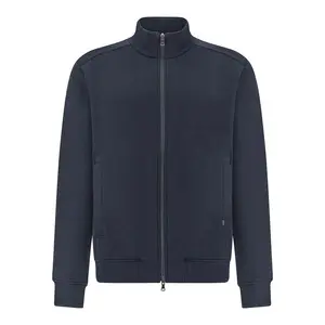 Paul & Shark Zip Up Cotton Sweatshirt In Active Fleece - Dama Blue