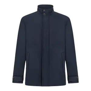Paul & Shark Typhoon® Platinum Car Coat With Suede Details - Dama Blue