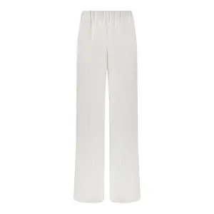 Paul & Shark Palazzo Trousers In Linen - White