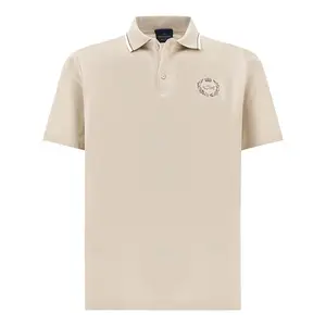 Paul & Shark Polo Shirt In Aqua Touch Cotton With Heraldic Embroidery - Beige