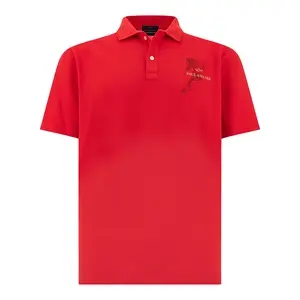 Paul & Shark Cotton Piqué Polo Shirt With Year Of The Horse Print - Red