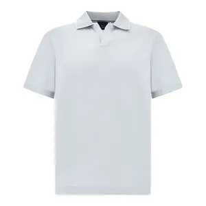 Paul & Shark Open‑collar Polo Shirt In Aqua Touch Cotton - Skyride