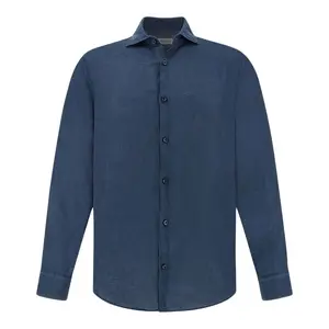 Paul & Shark Garment‑dyed Linen Shirt - Dama Blue