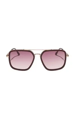 DIFF EYEWEAR Aviator Sunglasses - Ruby Red & Burgundy Gradient