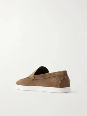 CHRISTIAN LOUBOUTIN Embossed Suede Boat Shoes