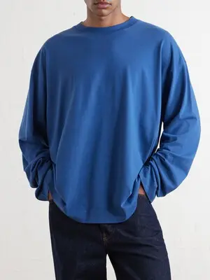 Dries Van Noten Hegland Cotton-jersey T-shirt - Blue