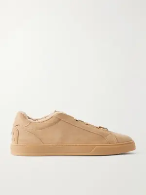 TOD'S Cassetta 04l Shearling-lined Suede Sneakers - Brown
