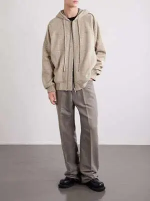 Rick Owens Wool And Cotton-blend Zip-up Hoodie