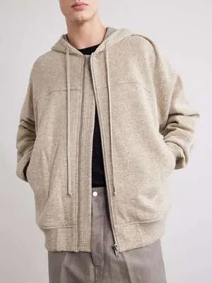 Rick Owens Wool And Cotton-blend Zip-up Hoodie