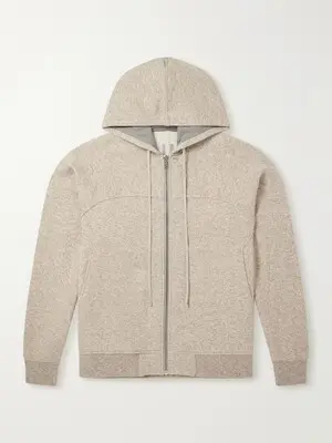 Rick Owens Wool And Cotton-blend Zip-up Hoodie - Neutrals