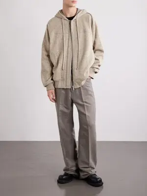 Rick Owens Wool And Cotton-blend Zip-up Hoodie