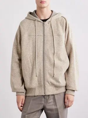 Rick Owens Wool And Cotton-blend Zip-up Hoodie