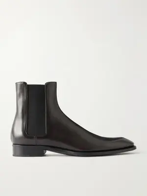 Saint Laurent Aurelien Leather Chelsea Boots - Brown