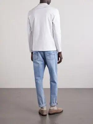 Brunello Cucinelli Logo-appliquéd Cotton-piqué Polo Shirt
