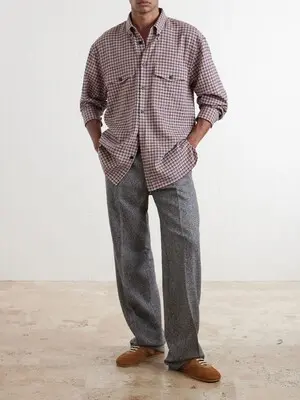 Dries Van Noten Checked Cotton-blend Flannel Shirt - Red