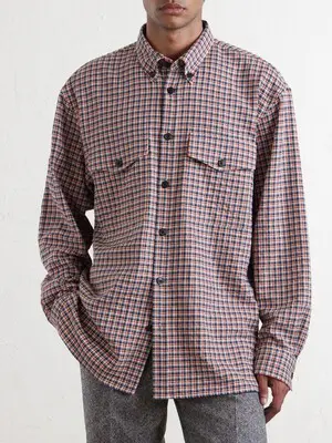 Dries Van Noten Checked Cotton-blend Flannel Shirt - Red