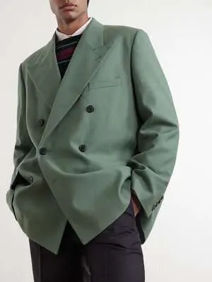 Dries Van Noten Bosier Double-breasted Wool-gabardine Blazer