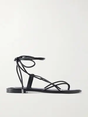 Women's Leather Ankle Wrap Sandals