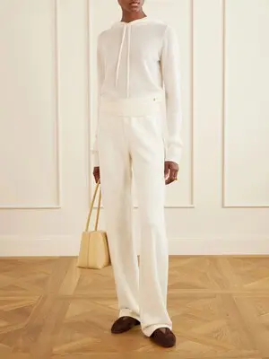 Eterne Embellished Cashmere Cropped Hoodie
