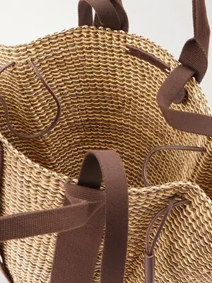 Muuñ Raffia And Leather Tote