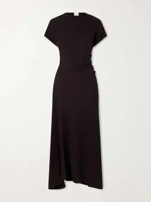 Citizens Of Humanity Kira Sculptural Ribbed Organic Cotton-blend Maxi Dress - Chocolate