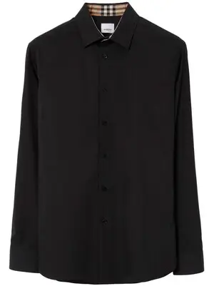 Burberry Ekd Logo Cotton Shirt - Black