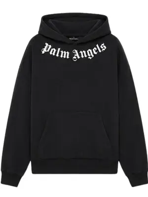 Palm Angels Logo Regular Hoodie - Black