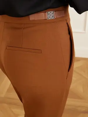 Max Mara Mxmacino Wool-blend Mid-rise Slim-leg Pants