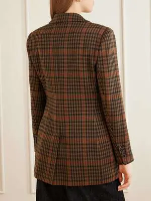 Max Mara Mxmgalgosce Houndstooth Wool And Cotton-blend Blazer